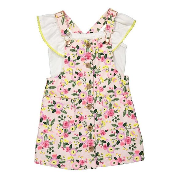 Sunset Sky | Dresses | Sunset Sky Girls Floral Cotton Twill Overalls ...